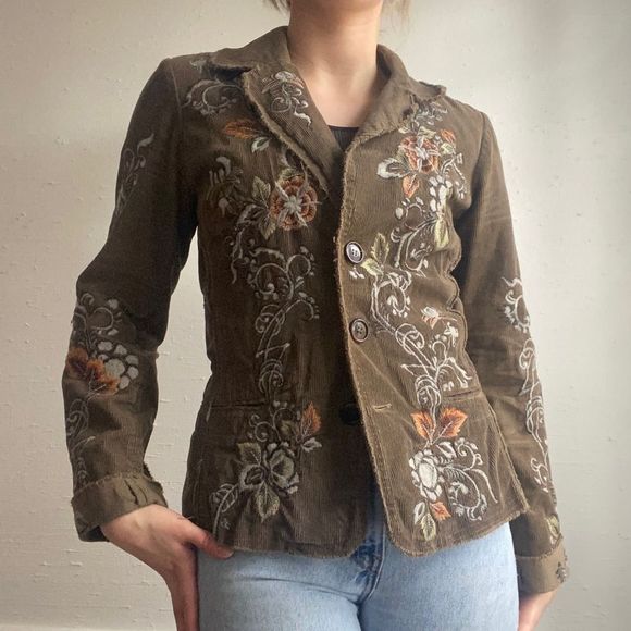 Johnny Was | Jackets & Coats | Johnnywascorduroy Embroidered Blazer ...